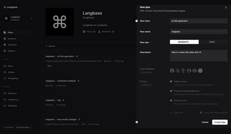 Generate Features Langbase Docs