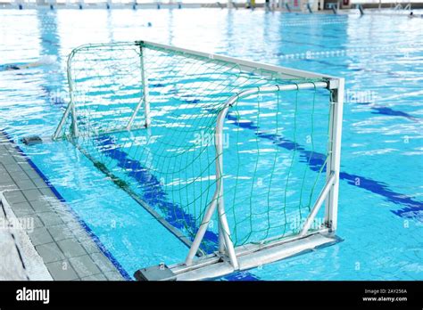 A Swimming Pool Is Set Up For A Water Polo Competition Stock Photo Alamy