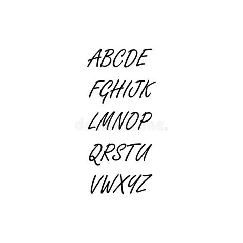 Modern Alphabet Brush Calligraphy Handwritten Ink Letteringenglish