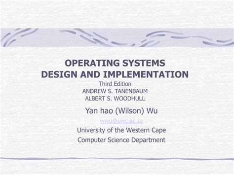 Operating Systems Design And Implementation Third