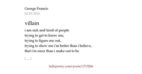 Villain By George Anthony Hello Poetry
