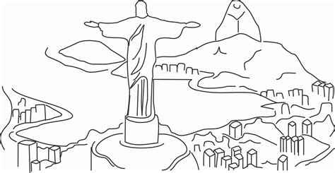 Redeemer Redentor Desenhar Corcovado Brasil Estatua Redempteur