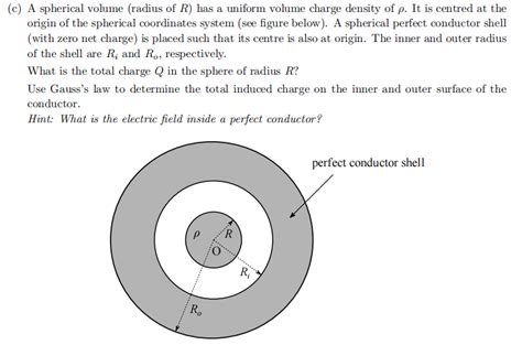Solved C A Spherical Volume Radius Of R Has A Uniform