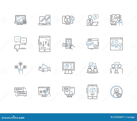 Web Progress Line Icons Collection Development Programming Design