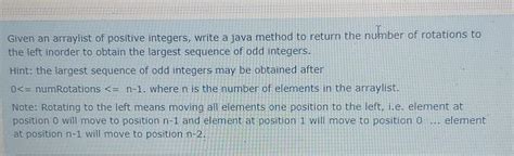 Solved Given An Arraylist Of Positive Integers Write A Java