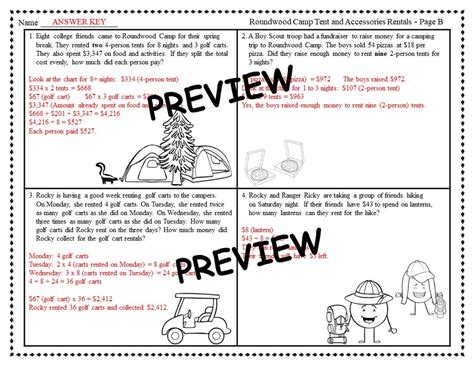 Math Worksheets For 4th Grade Word Problems