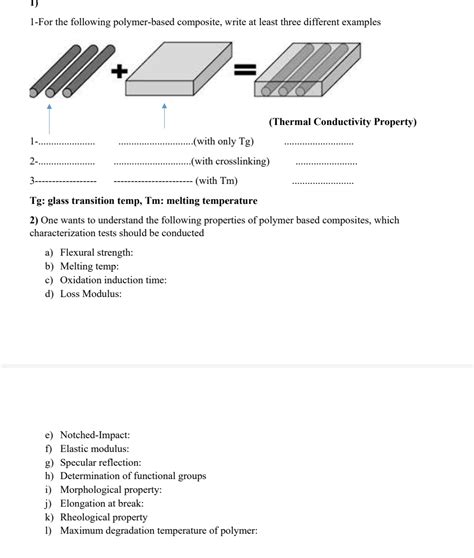 Solved ﻿1 For The Following Polymer Based Composite Write