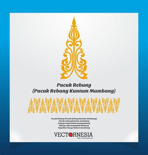 Free Download Vector Motif Ukiran Melayu Pucuk Rebung Kuntum Mambang