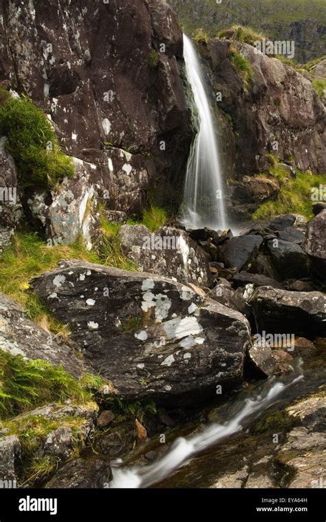 Connor Pass Dingle Peninsula County Kerry Ireland Waterfall Stock