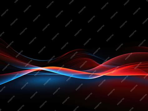 Premium Photo Digital Technology Blue And Red Geometric Curve