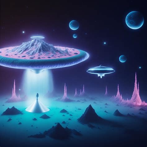 Premium Ai Image Fantastic Surreal Photo Of Levitating Spaceships
