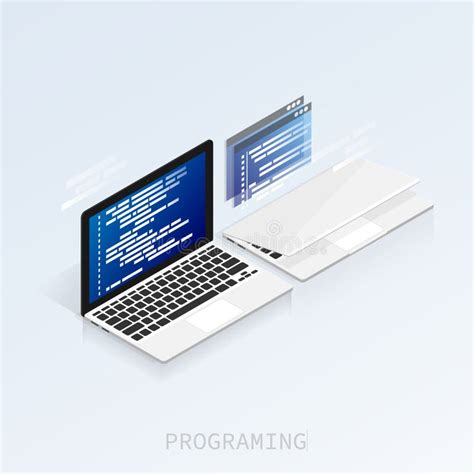 programmer coding binary computer isometric flat vector stock vector illustration of coding