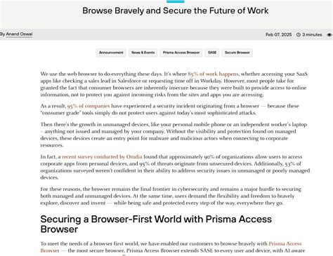 Secure Enterprise Browser Prisma Access Browser Palo Alto Networks