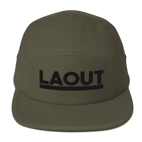 Laout Embroidered Olive 5 Panel Camper Hat Lightspeed Jerseys