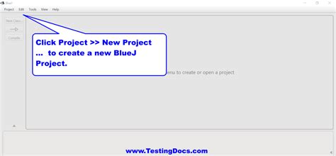 create new bluej project