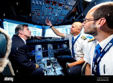 Schiphol The Cockpit Of The New Klm Airbus A321neo Aircraft For Klm The Arrival Of The
