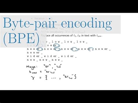 Byte-pair encoding (BPE) (NLP817 2.6) - YouTube