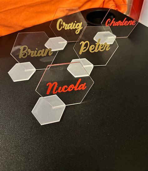 acrylic table names numbers etsy