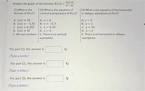 solved analyze the graph of the function r x x2−253x 10