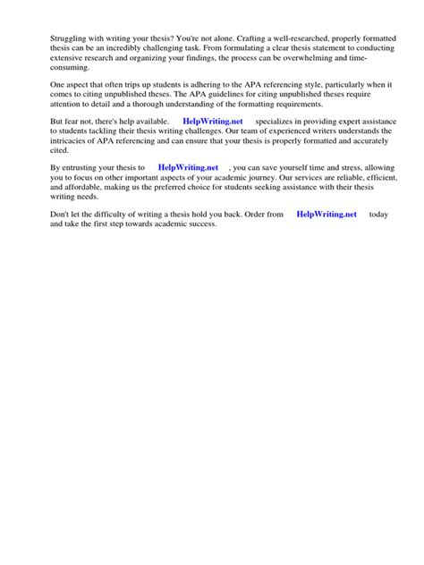Apa Reference Thesis Unpublished Pdf Thesis Citation