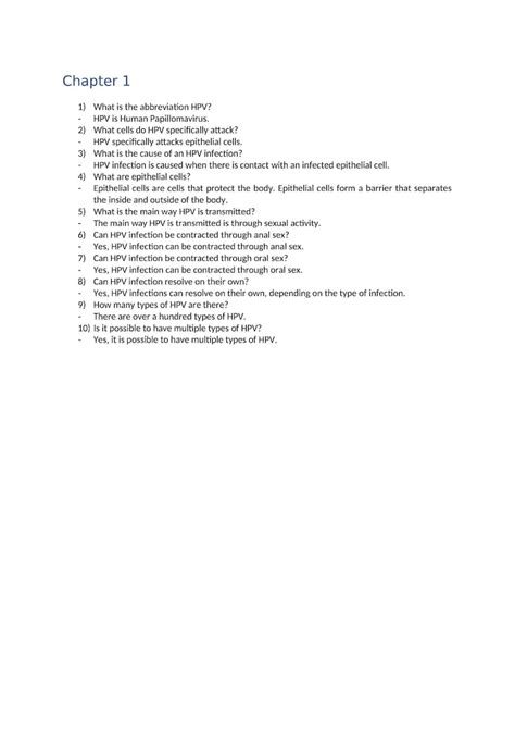 Hpv Things You Should Know Questions And Answers Etsy