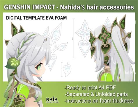 Genshin Impact Cosplay Prop Nahidas Hair Accessories Diy Digital