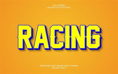 Premium Vector Racing Text Effect