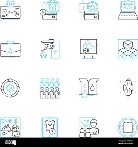 Wealth Accumulation Linear Icons Set Prosperity Investment Savings