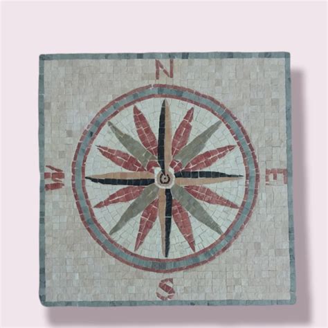 Compass Rose Mosaic Tile Etsy