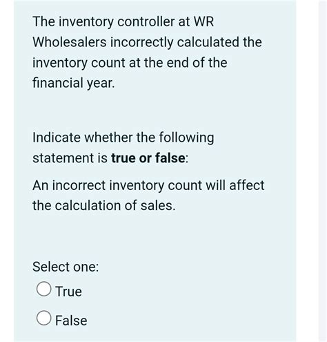 Solved The Inventory Controller At Wr Wholesalers Chegg
