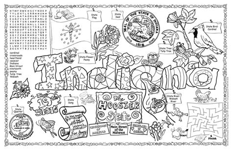 Indiana State Seal Coloring Pages 2025