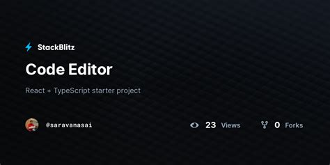 Code Editor StackBlitz