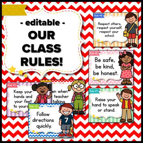 Back To School Editable Classroom Rules Behavior Expectations Posters