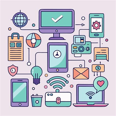 Illustration Of Connected Devices Premium Ai Generated Vector