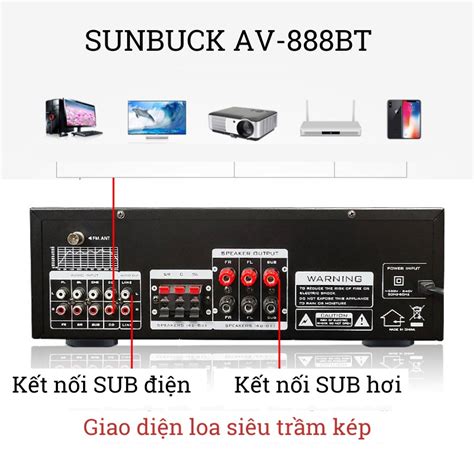 Mua amply sunbuck AV 888BT .am ly karaoke bluetooth gia đình công suất ...