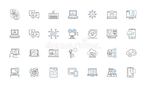 Instrument System Line Icons Collection Sensor Transducer Actuator Signal Calibration