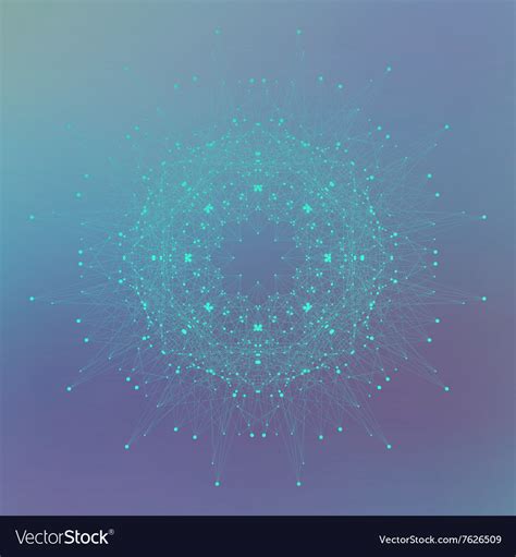 Geometric Abstract Form With Connected Line Vector Image