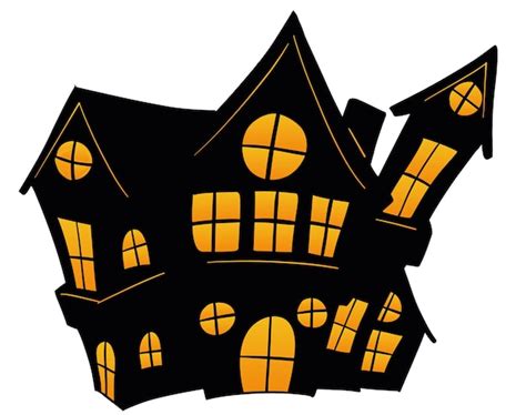 Silueta De Casa Embrujada De Halloween Vector Premium