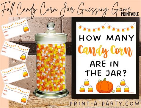 Fall Candy Corn Guessing Game How Many Candy Corns Are In Jar Fall