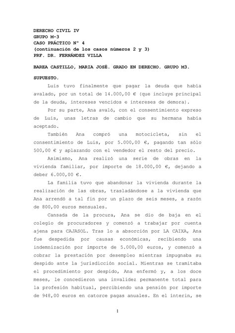 Caso Práctico 4 Caso Práctico Resuelto Y Corregido En Clase