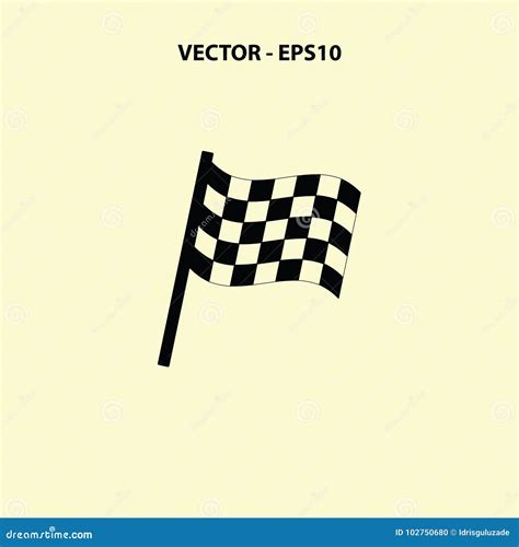 Chequered Flag Icon Stock Vector Illustration Of Business 102750680
