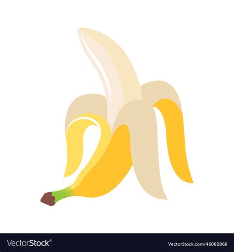 Peeled Ripe Banana Fruit Royalty Free Vector Image