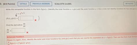 solved for the given composite function identify the inner