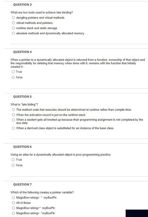 Solved What Are Two Tools Used To Achieve Late Binding Chegg
