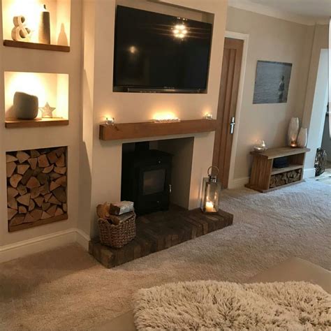 Cosy Country Living Room With Log Burner