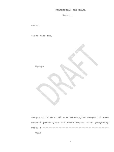 Draft Salinan Akta Persetujuan Istri Pdf