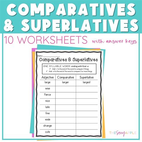 Comparative And Superlative Adjectives Worksheet Activities And