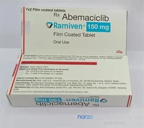 Abemaciclib 20 100 150 200 Mg Tablets At ₹ 20000 Pack Verzenio In New
