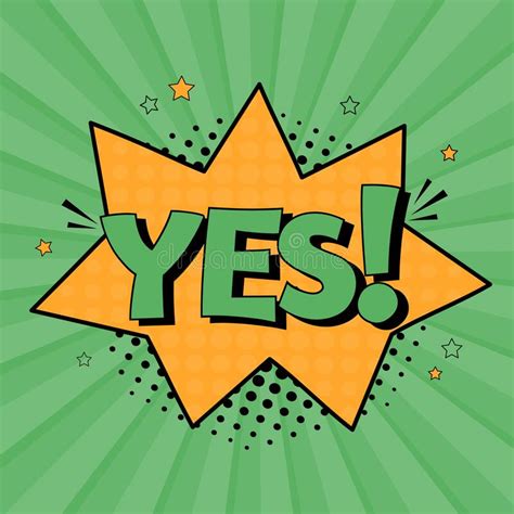 Comic Speech Bubble with Expression Text Yes. Vector Bright Dynamic Cartoon Illustration in ...