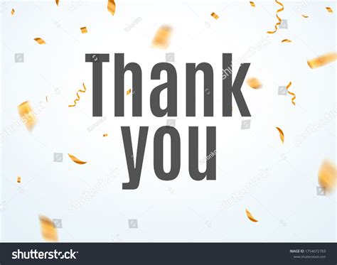 Thank You Confetti Background Celebration Glitter Stock Illustration